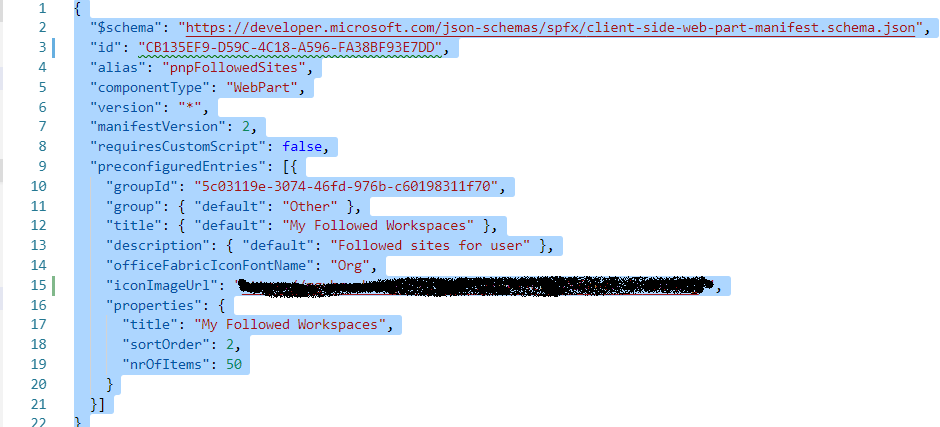 SharePoint Online - SPFX Issue In Webpart.manifests.json